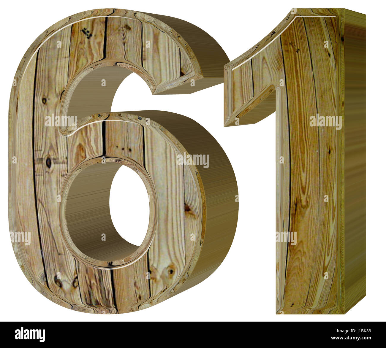 Numeral 61, sixty one, isolated on white background, 3d render Stock ...