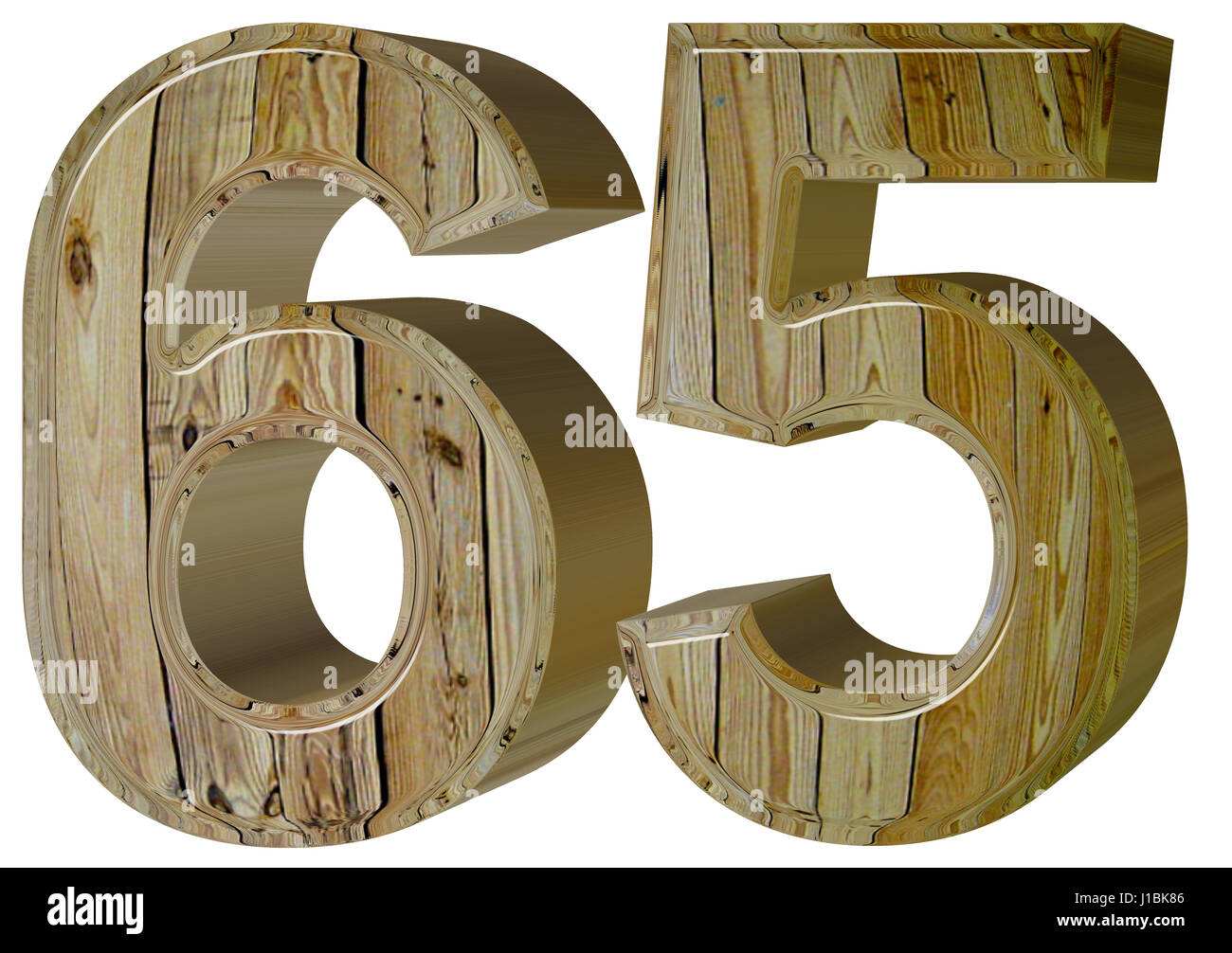 Numeral 65, sixty five, isolated on white background, 3d render Stock ...