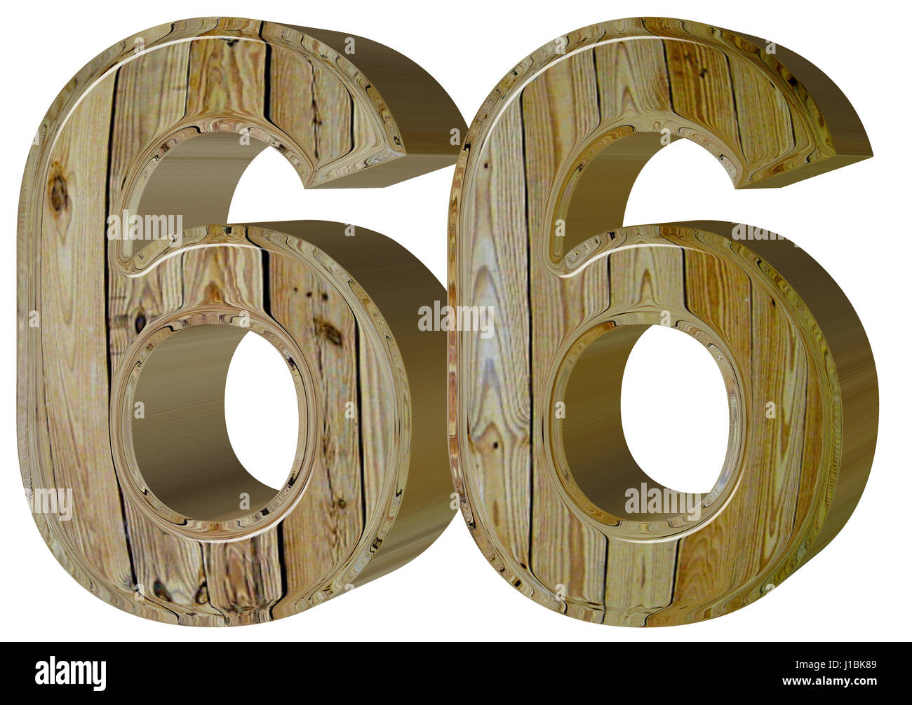 Numeral 66, sixty six, isolated on white background, 3d render Stock ...