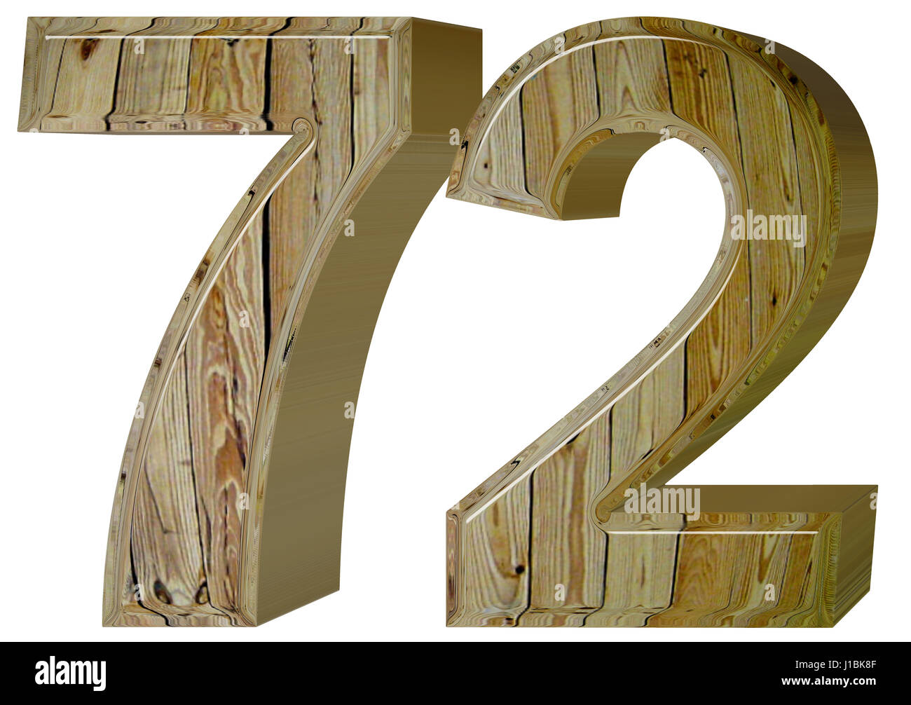 Numeral 72, seventy two, isolated on white background, 3d render Stock ...