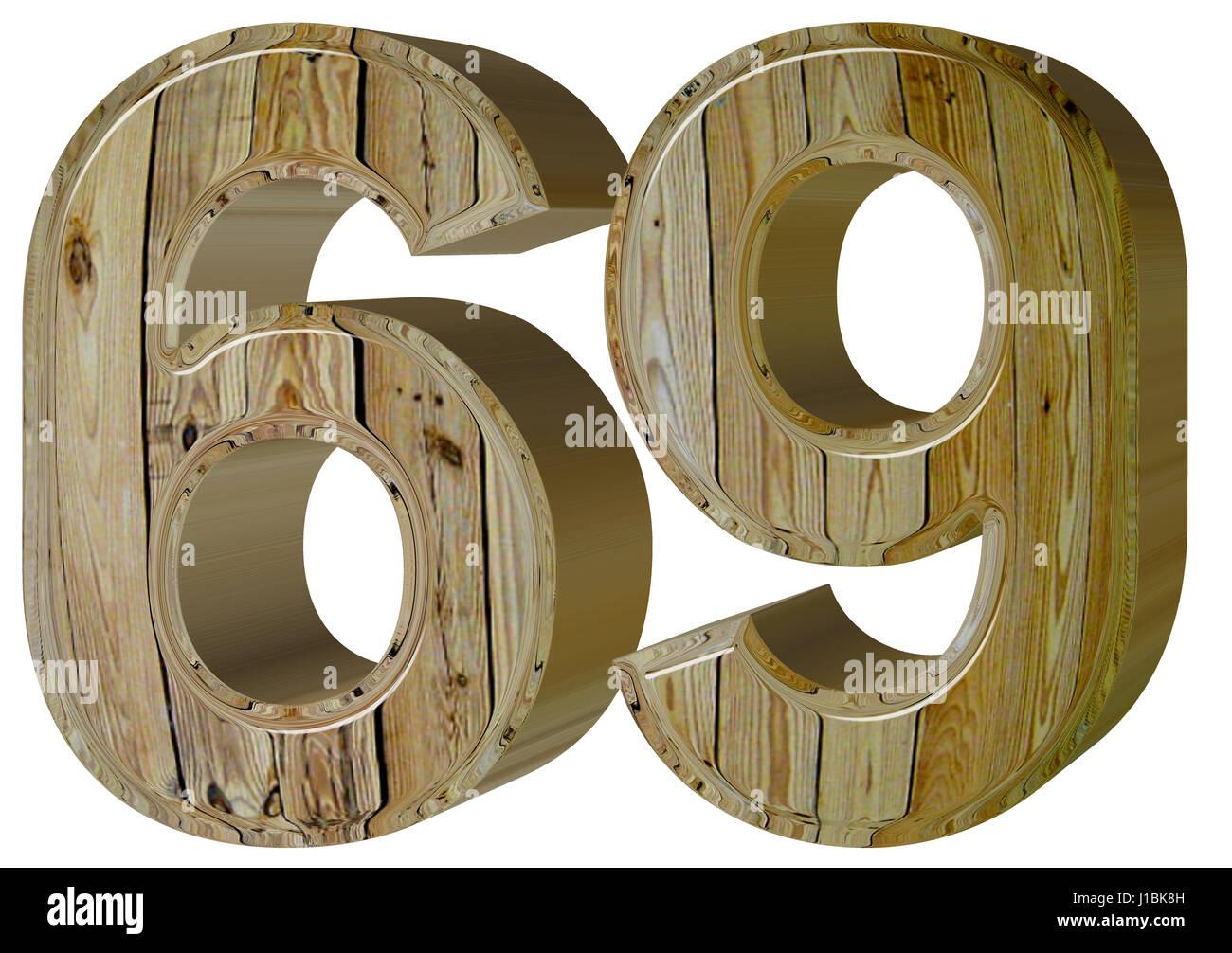 Numeral 69, sixty nine, isolated on white background, 3d render Stock ...