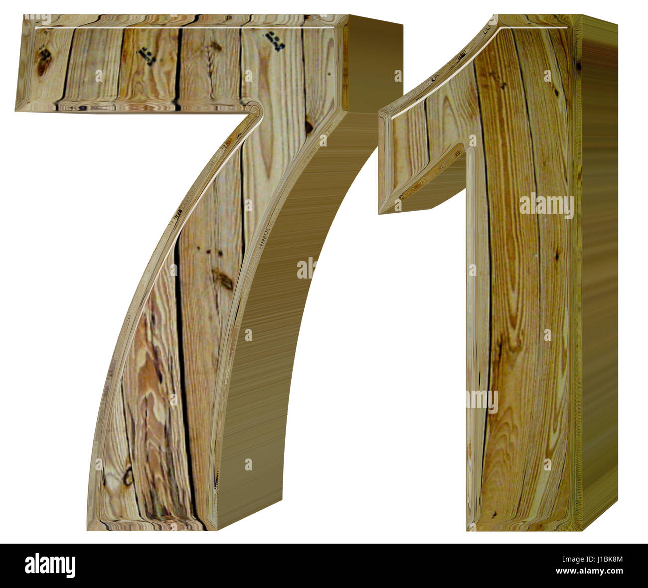 Numeral 71, seventy one, isolated on white background, 3d render Stock ...