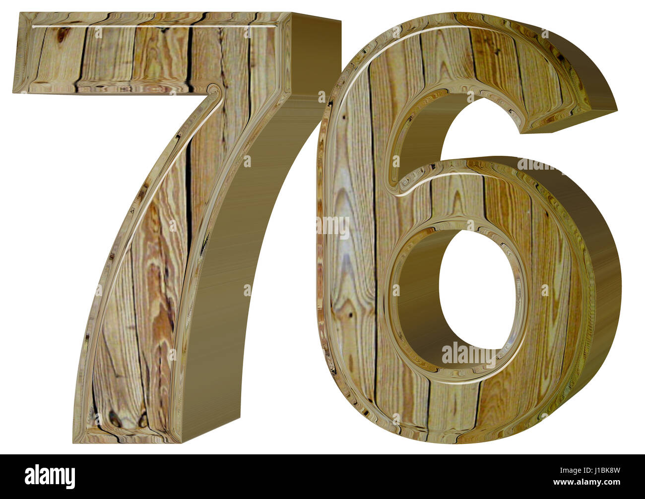 Numeral 76, seventy six,, isolated on white background, 3d render Stock ...