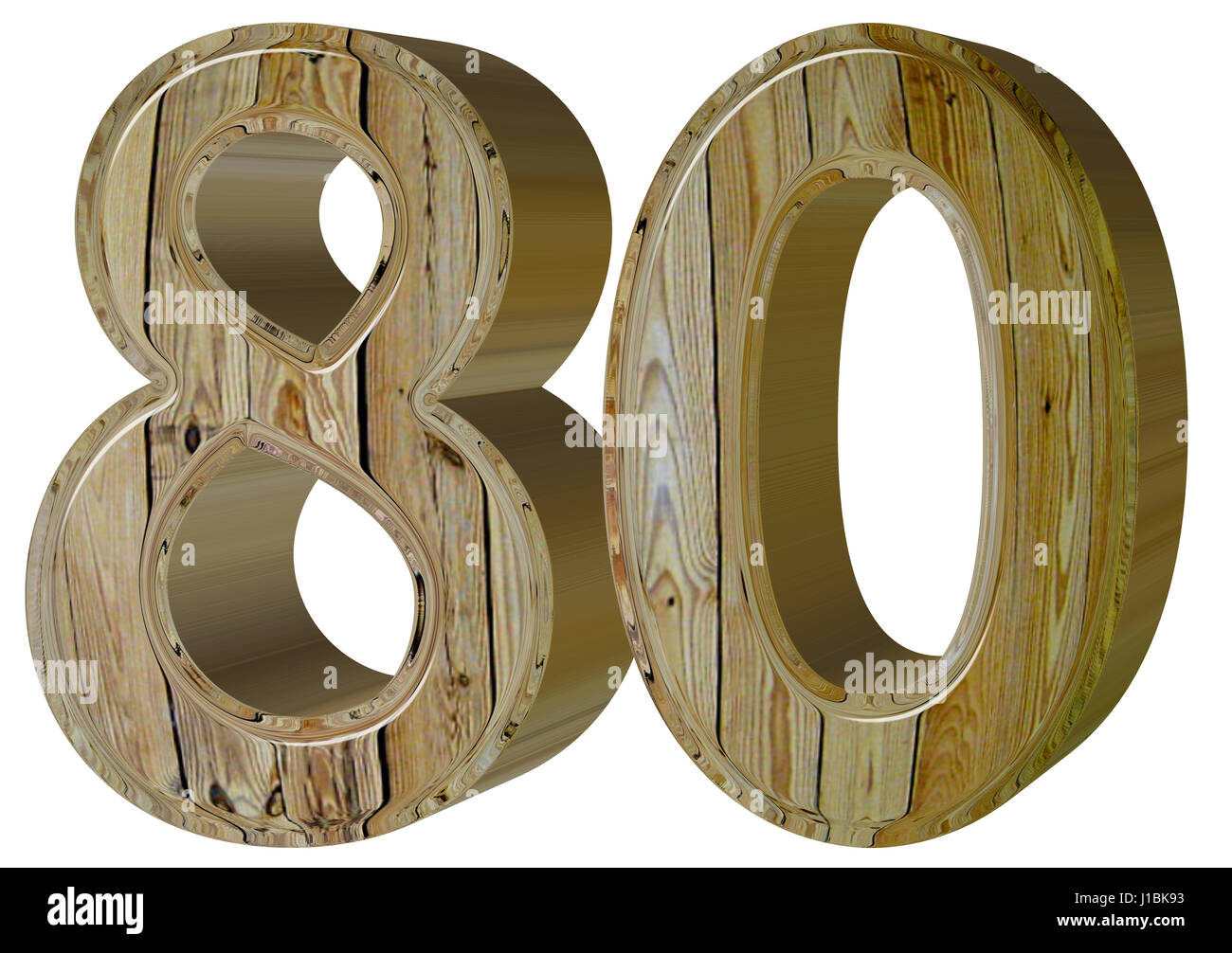 Numeral 80, eighty, isolated on white background, 3d render Stock Photo ...