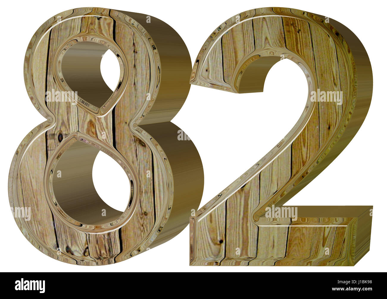 Numeral 82, eighty two, isolated on white background, 3d render Stock ...