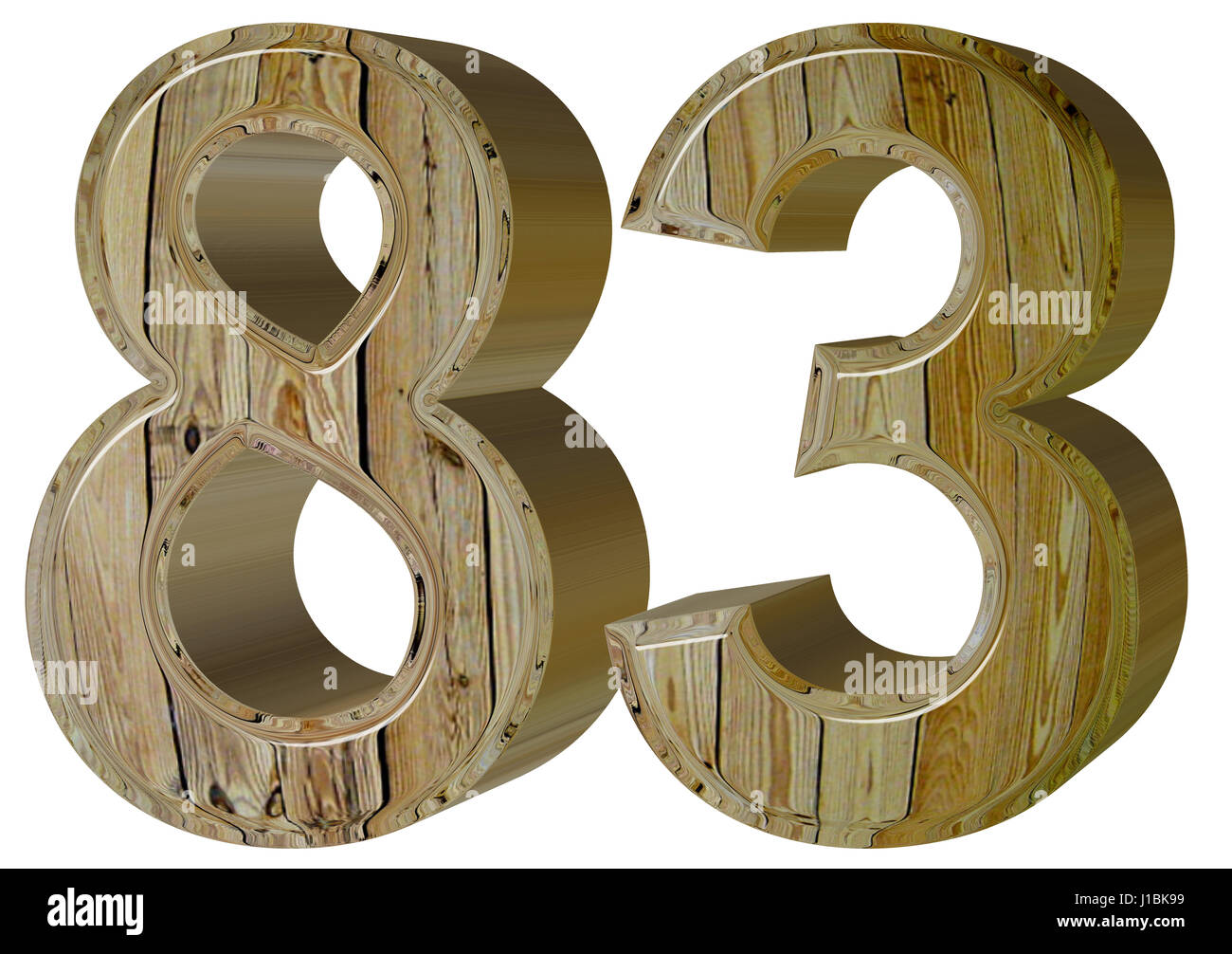 Numeral 83, eighty three, isolated on white background, 3d render Stock ...