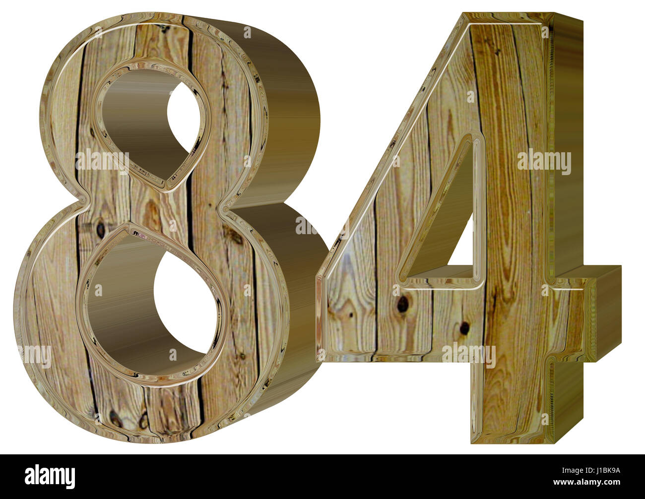 Numeral 84, eighty four, isolated on white background, 3d render Stock ...
