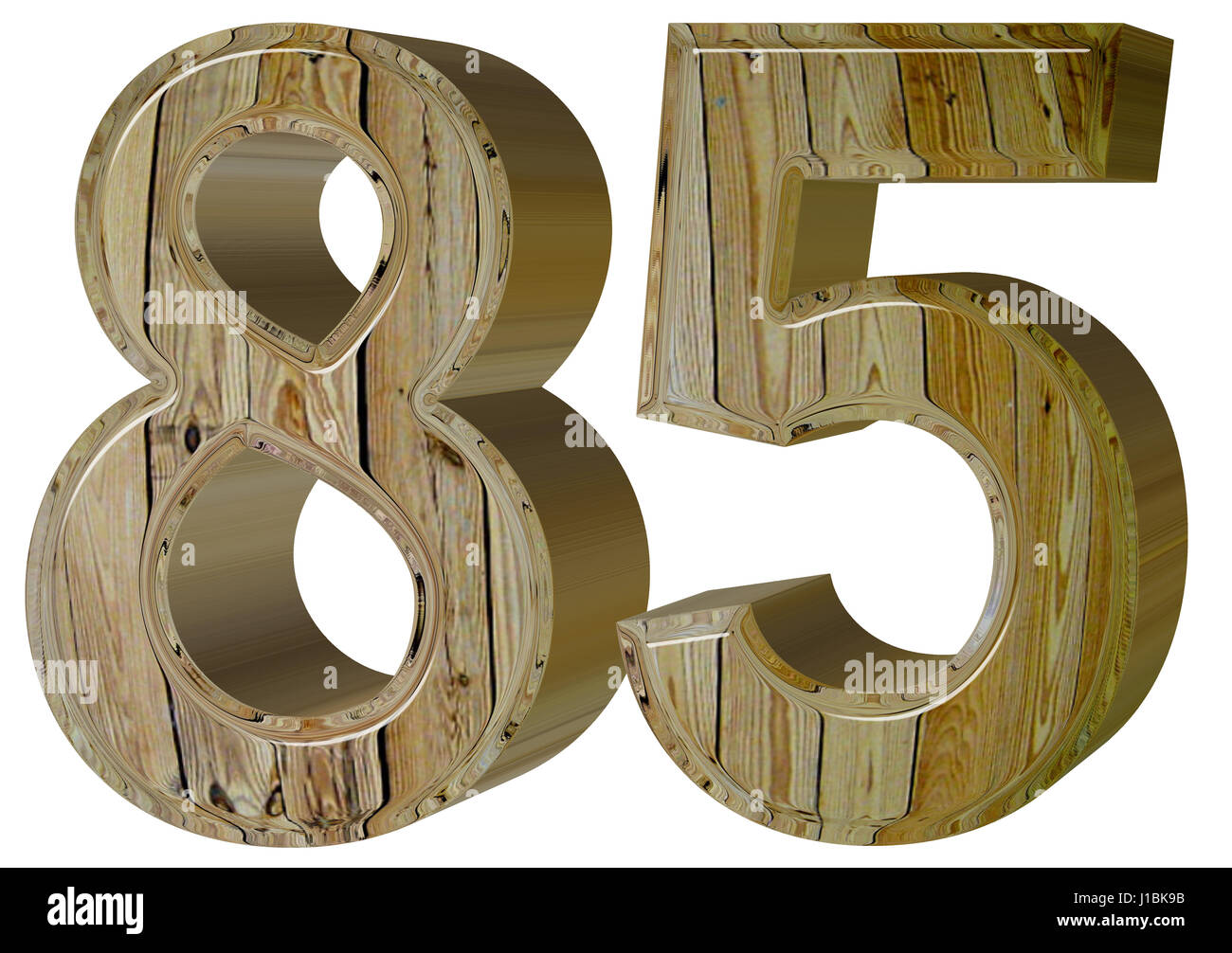 Numeral 85, eighty five, isolated on white background, 3d render Stock ...