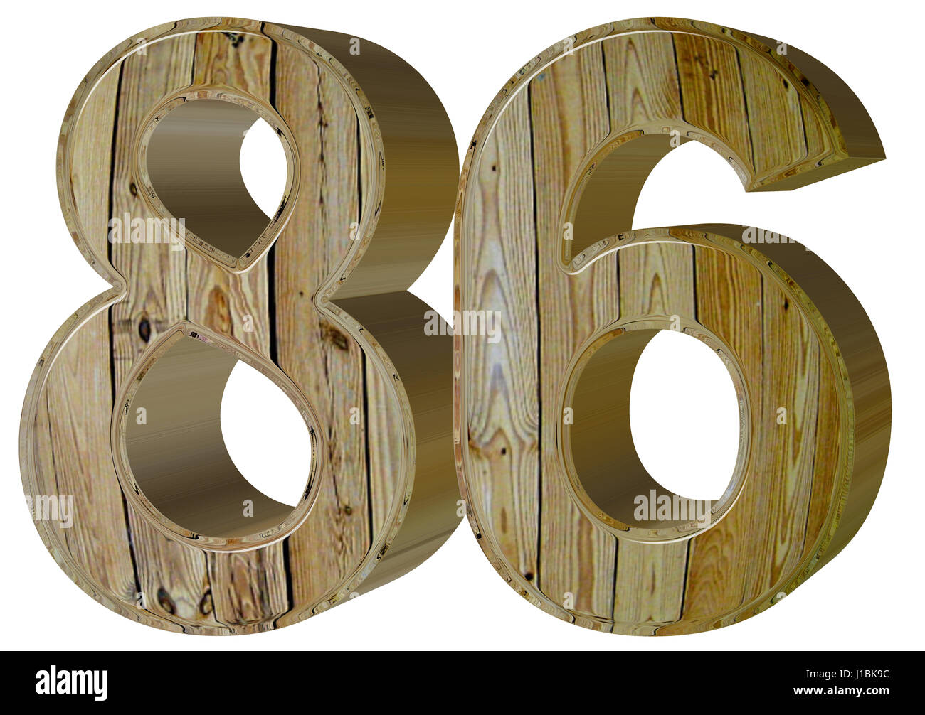 Numeral 86, eighty six, isolated on white background, 3d render Stock ...