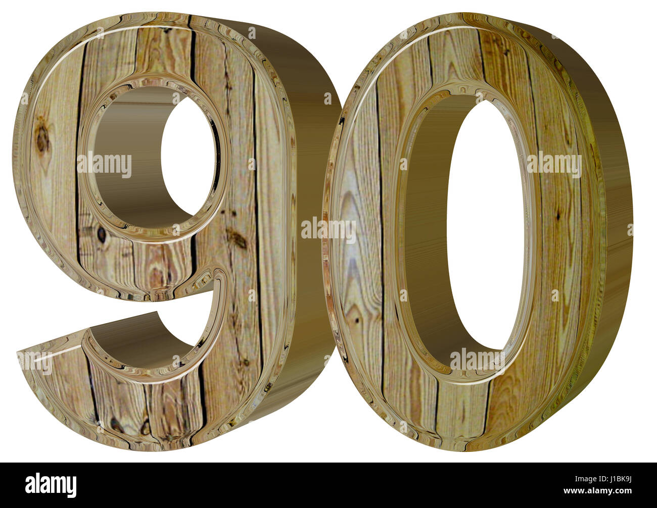 Numeral 90, ninety, isolated on white background, 3d render Stock Photo ...