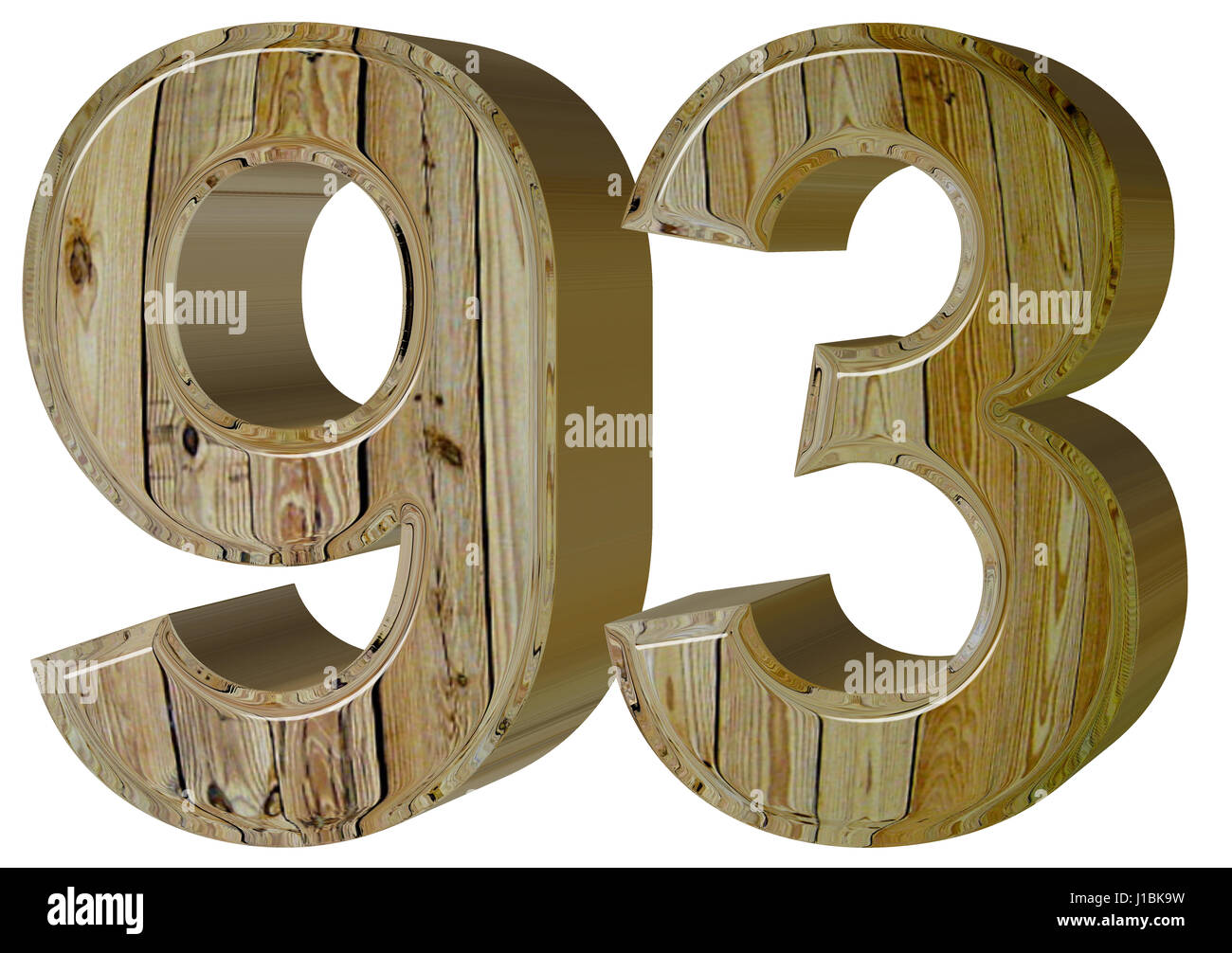 Numeral 93, ninety three, isolated on white background, 3d render Stock ...