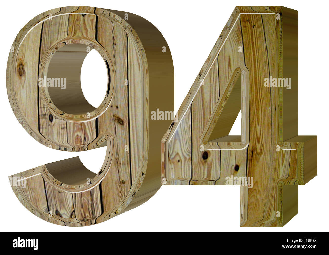 Numeral 94, ninety four, isolated on white background, 3d render Stock ...