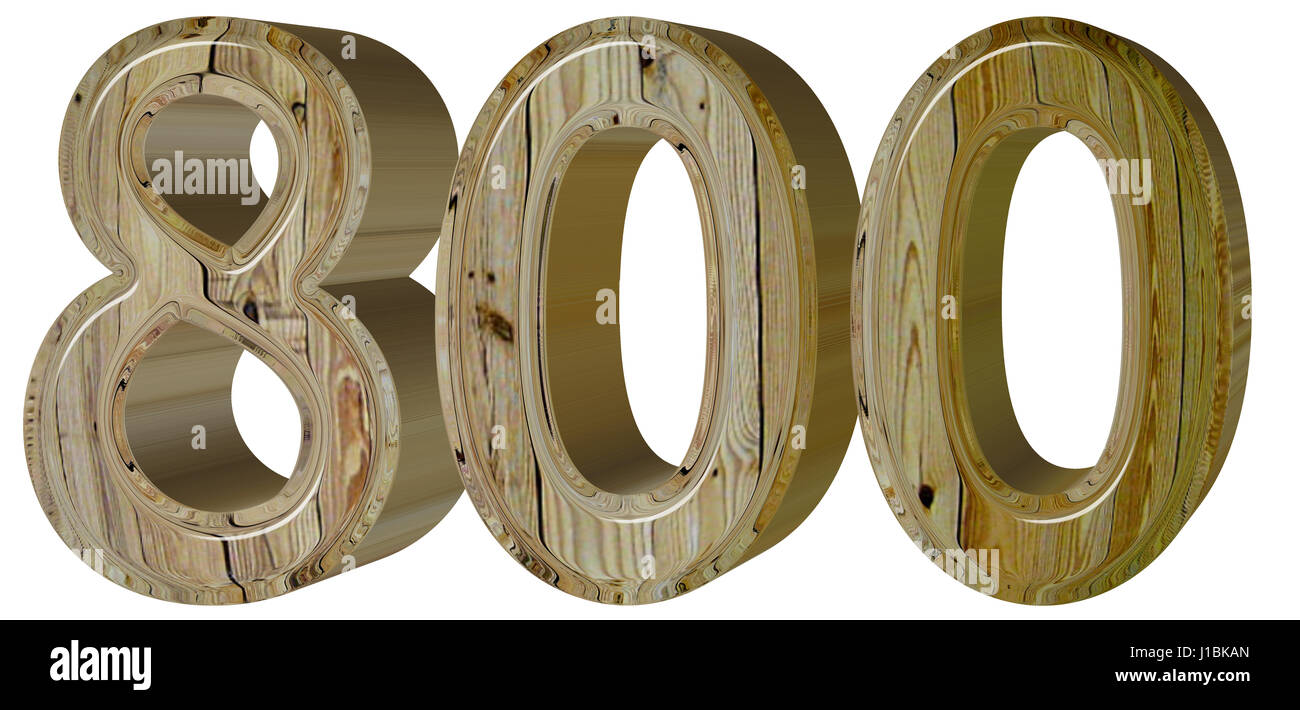 Numeral 800, eight hundred, isolated on white background, 3d render ...