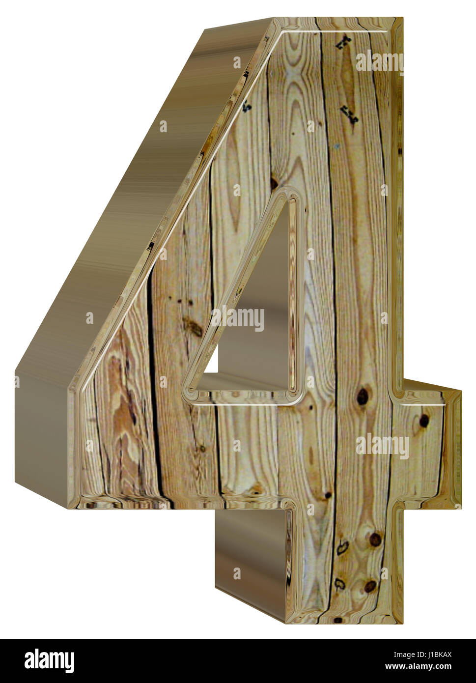 Numeral 4, four, isolated on white background, 3d render Stock Photo ...