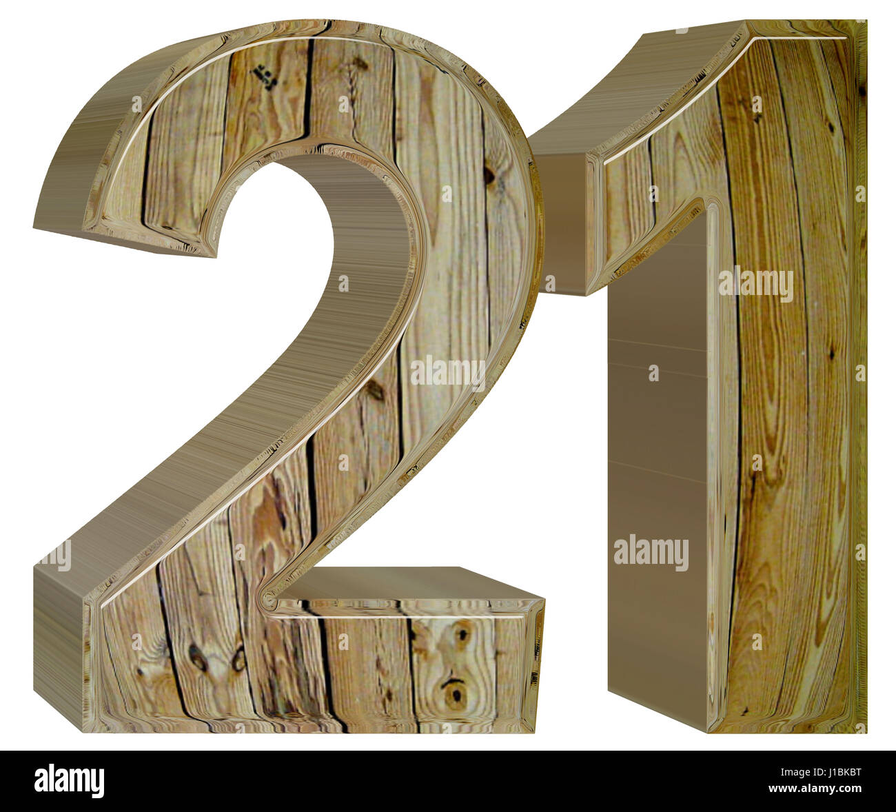 Numeral 21, twenty one, isolated on white background, 3d render Stock ...