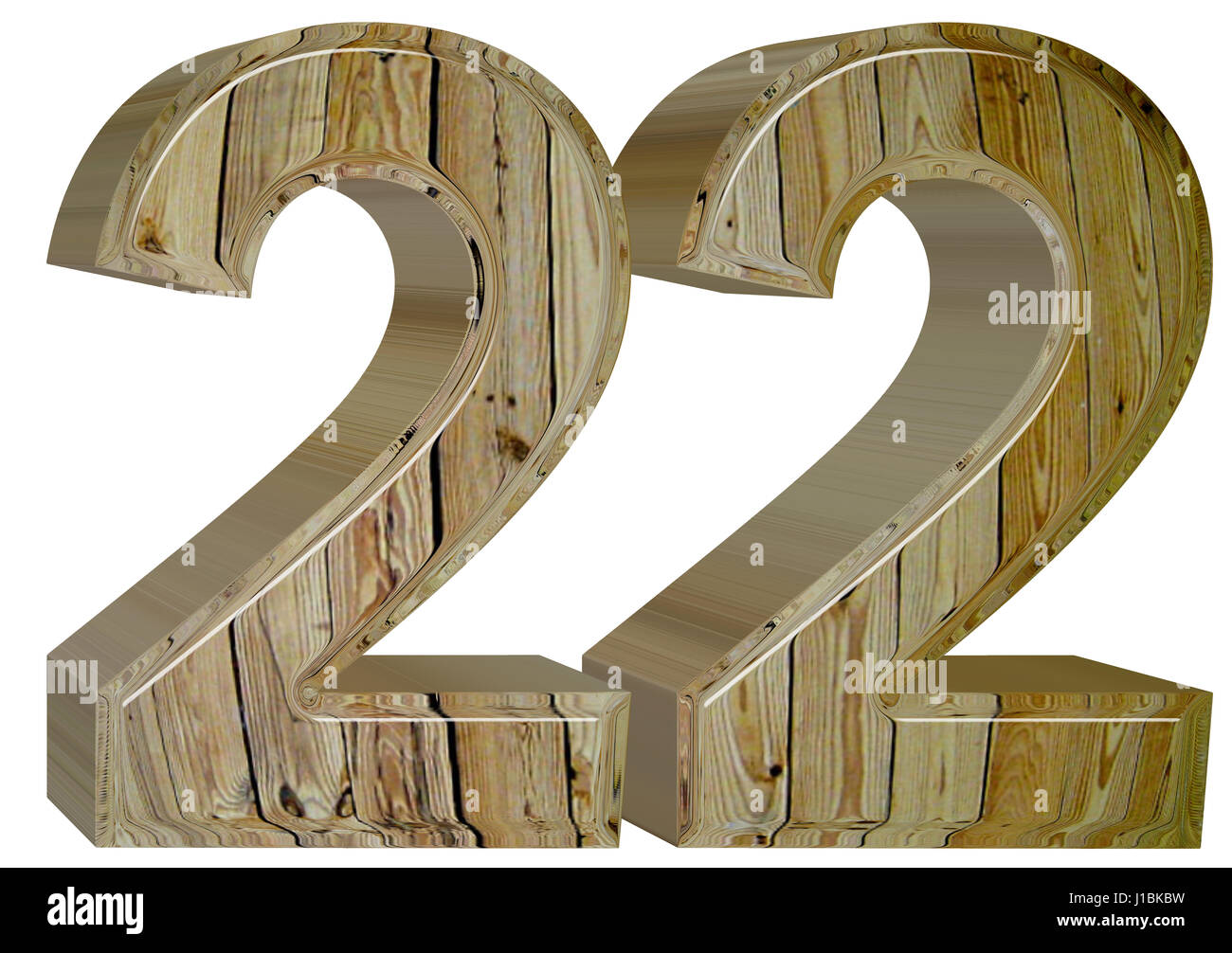 Numeral 22, twenty two, isolated on white background, 3d render Stock ...