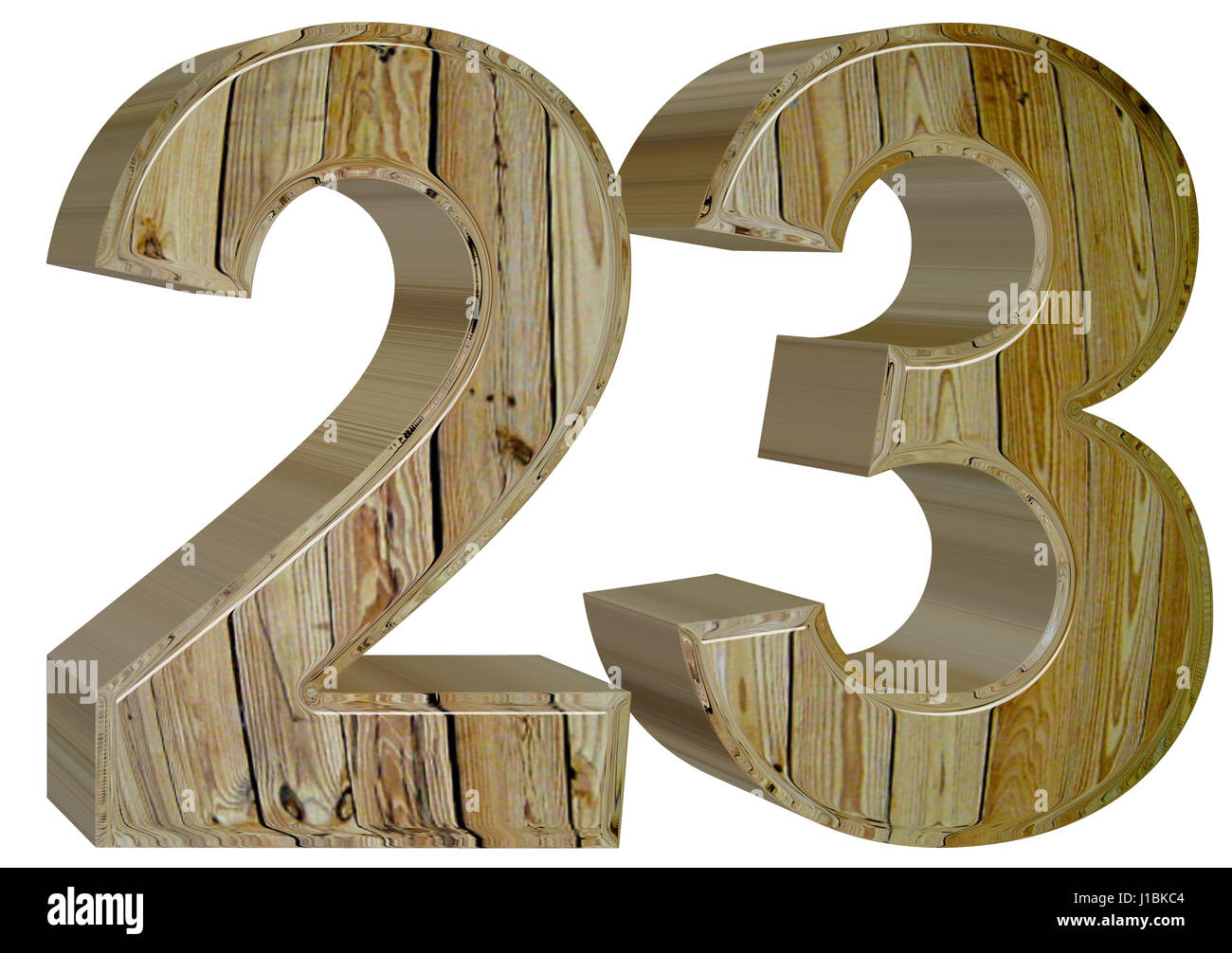 Numeral 23, twenty three, isolated on white background, 3d render Stock ...
