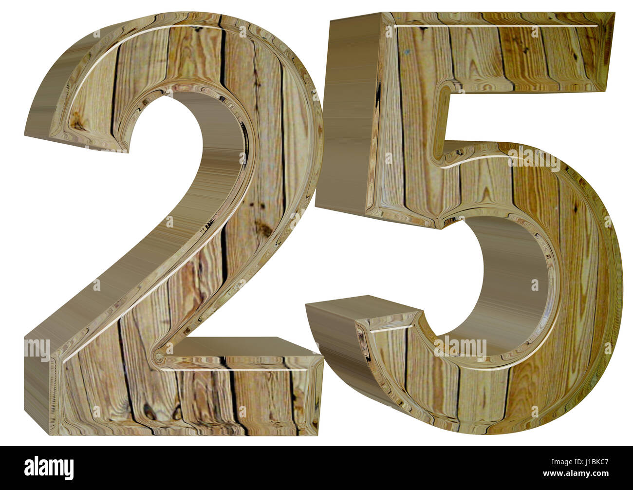 Numeral 25, twenty five, isolated on white background, 3d render Stock ...