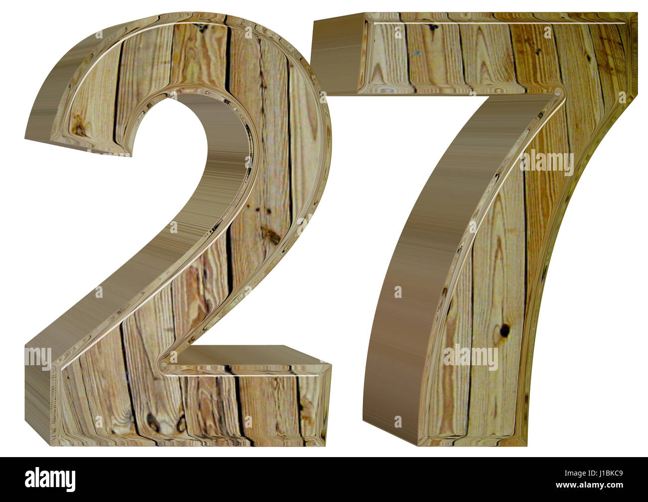 Numeral 27, twenty seven, isolated on white background, 3d render Stock ...