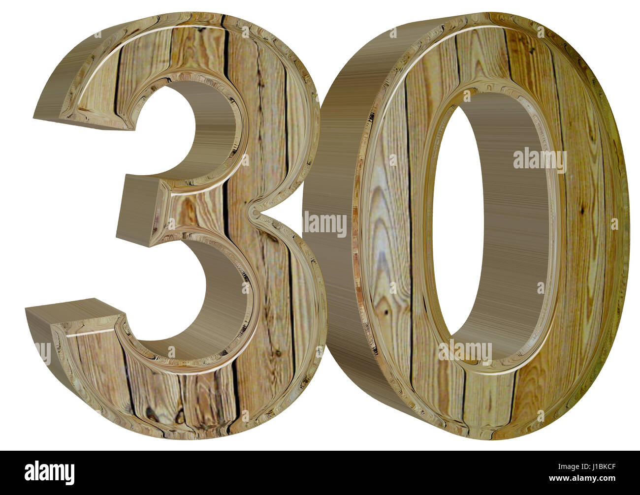 Numeral 30, thirty, isolated on white background, 3d render Stock Photo ...