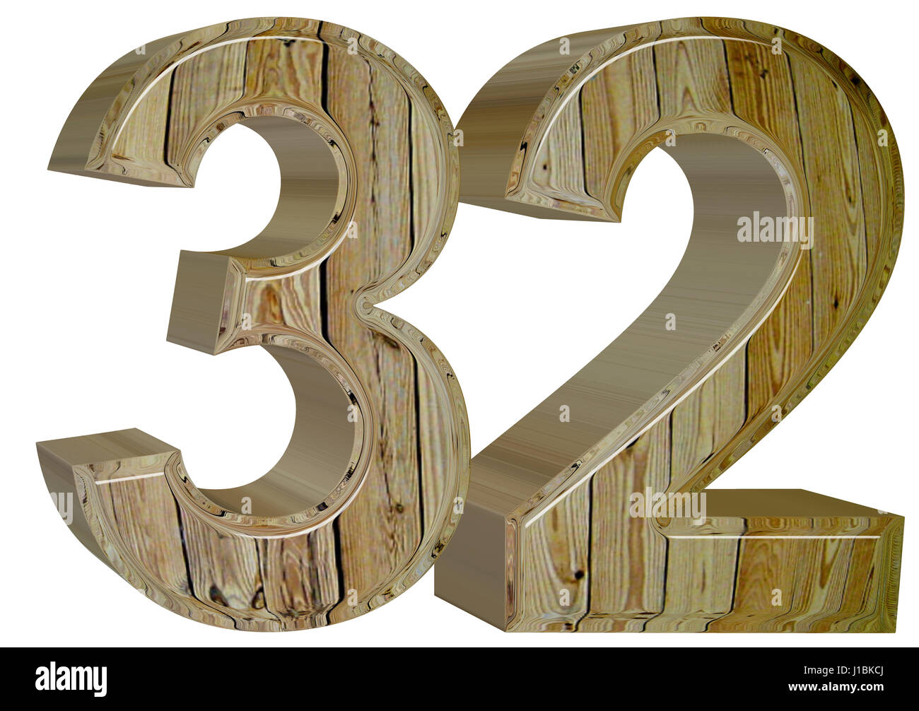 Numeral 32, thirty two, isolated on white background, 3d render Stock ...