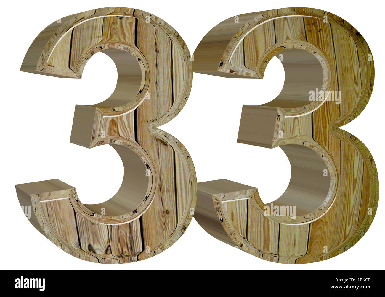 Numeral 33, thirty three, isolated on white background, 3d render Stock ...