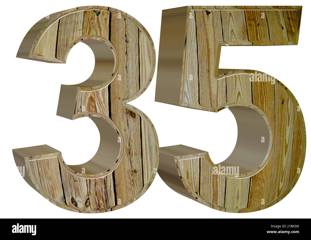 Numeral 35, thirty five, isolated on white background, 3d render Stock ...