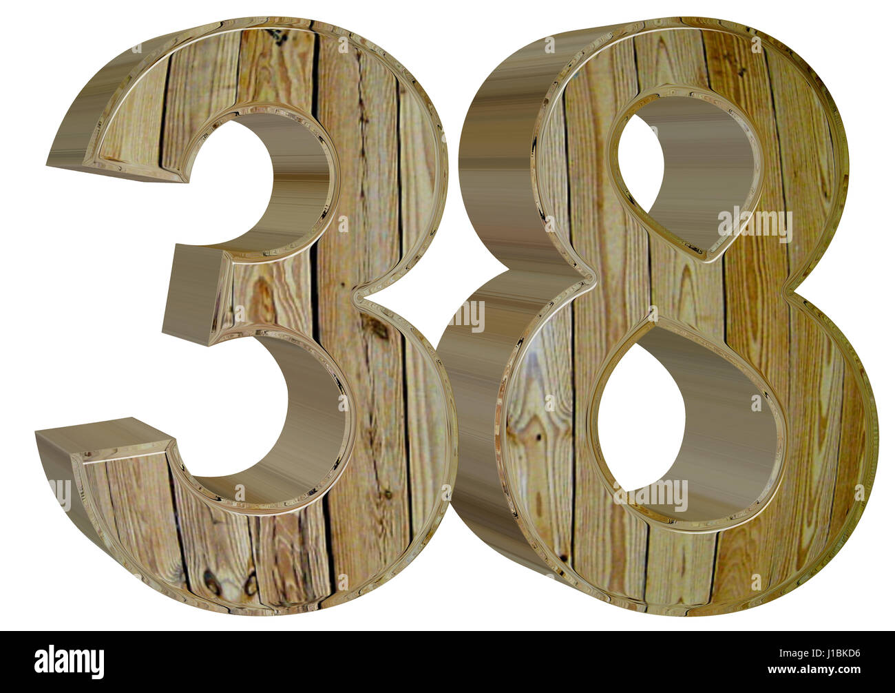 Numeral 38, thirty eight, isolated on white background, 3d render Stock ...