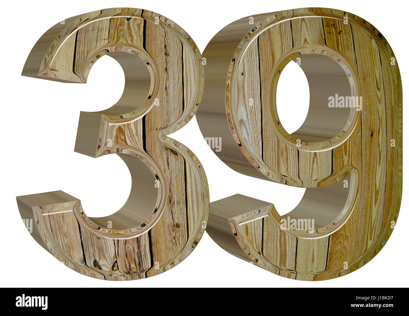 Numeral 39, thirty nine, isolated on white background, 3d render Stock ...