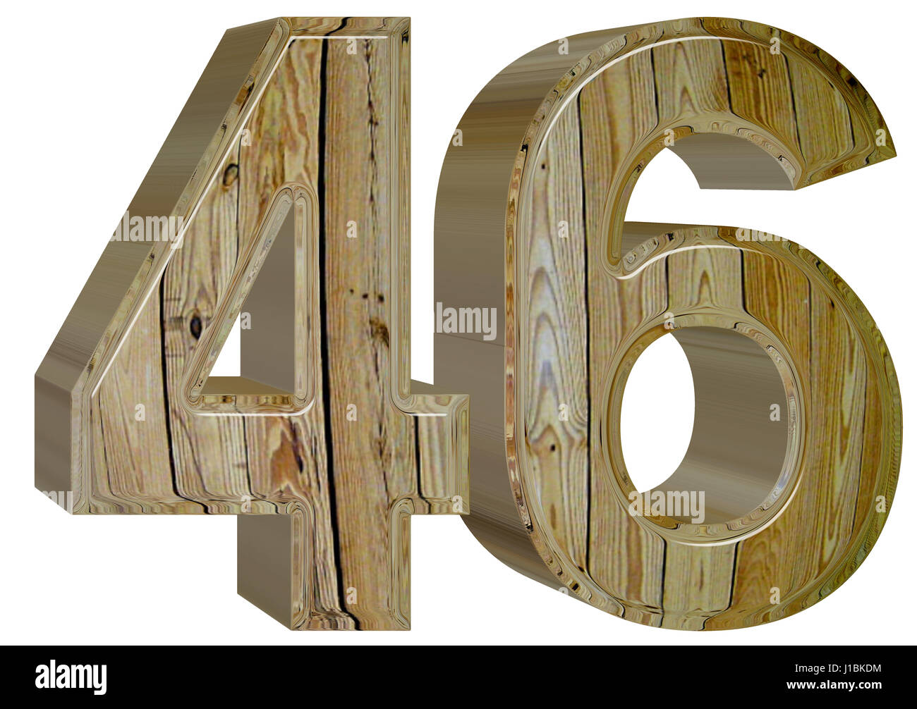 Numeral 46, forty six, isolated on white background, 3d render Stock ...