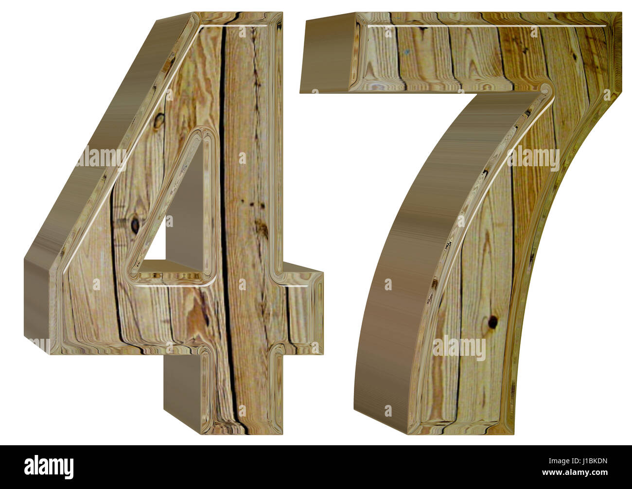 Numeral 47, forty seven, isolated on white background, 3d render Stock ...