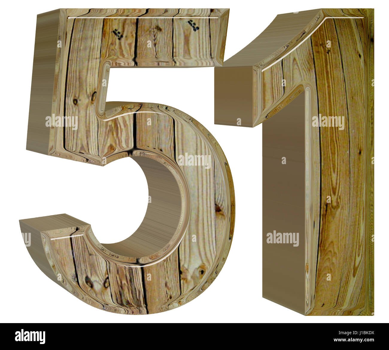 Numeral 51, fifty one, isolated on white background, 3d render Stock ...