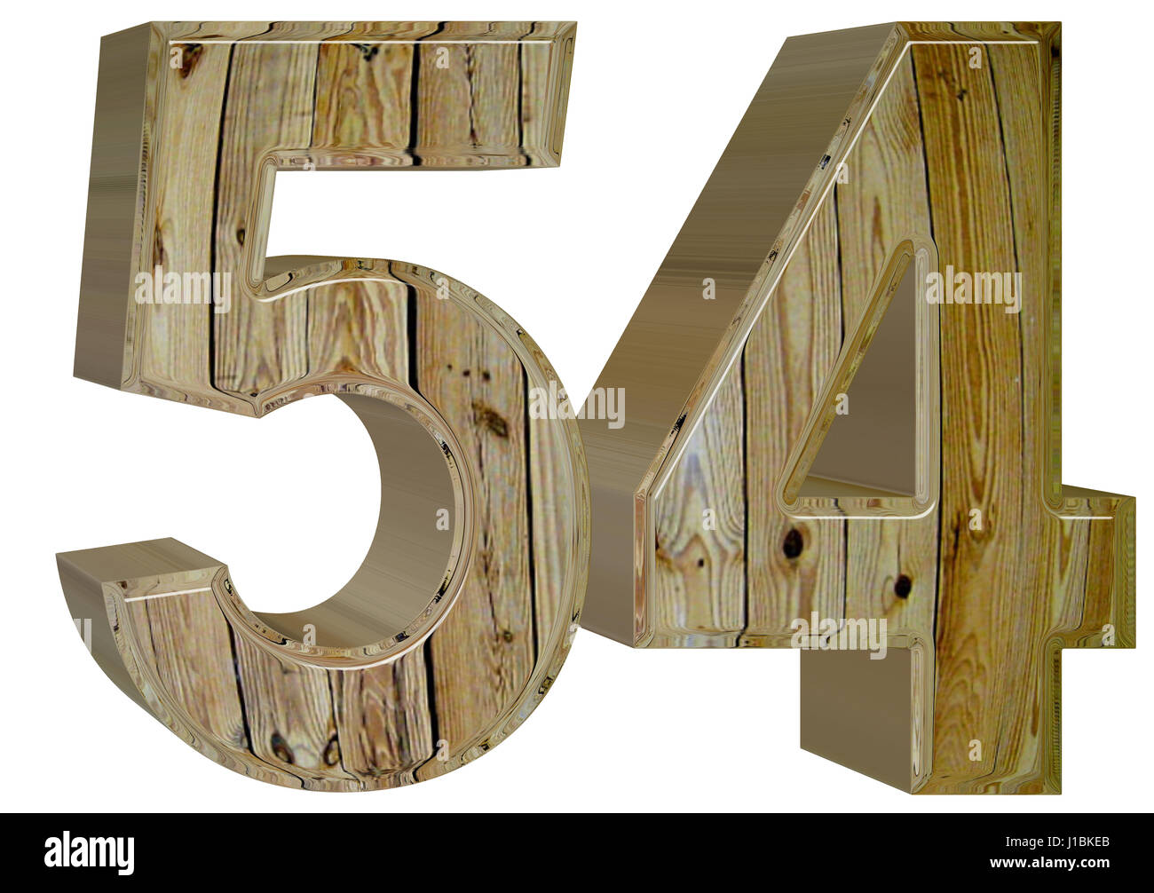 Numeral 54, fifty four, isolated on white background, 3d render Stock ...