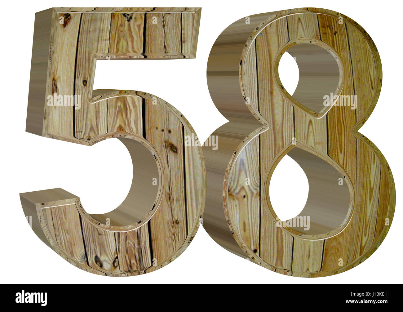 Numeral 58, fifty eight, isolated on white background, 3d render Stock ...