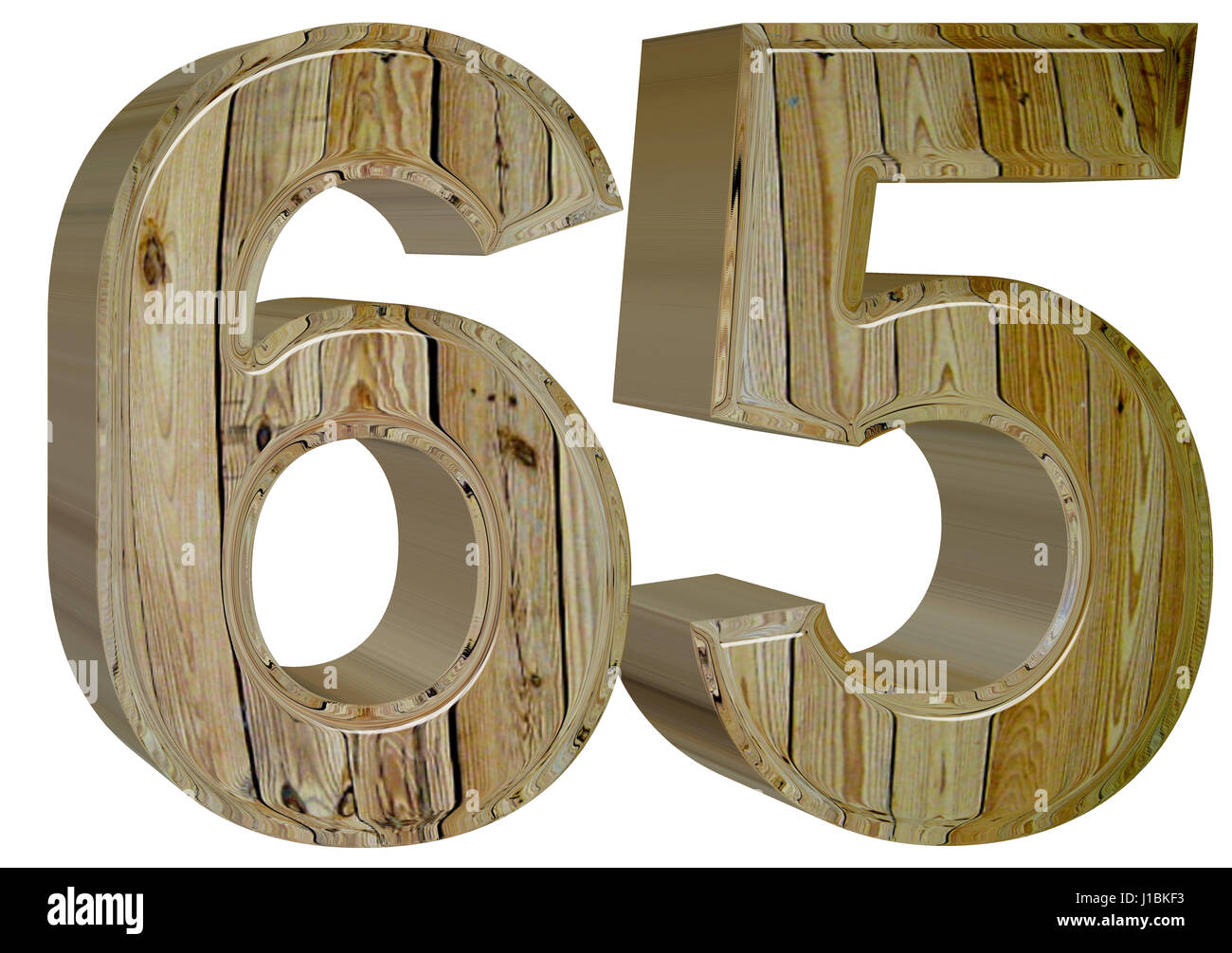 Numeral 65, sixty five, isolated on white background, 3d render Stock ...