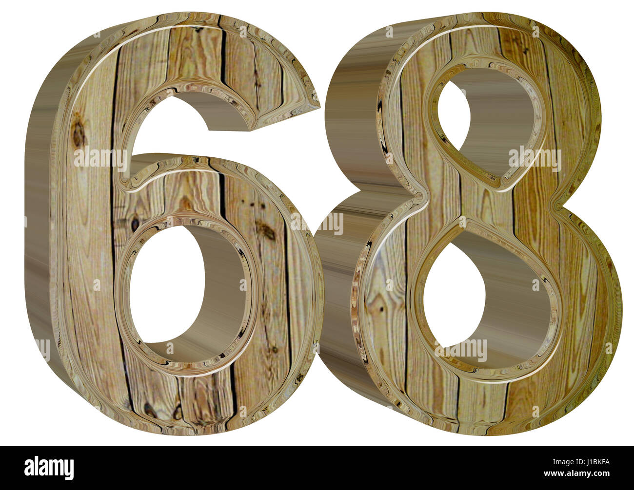Numeral 68, sixty eight, isolated on white background, 3d render Stock ...
