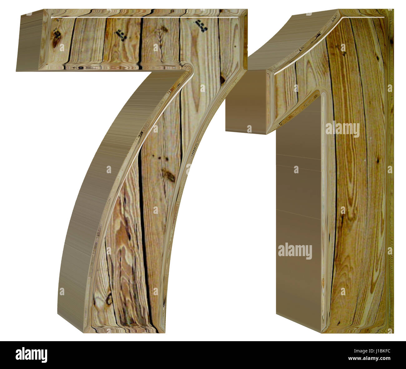 Numeral 71, seventy one, isolated on white background, 3d render Stock ...