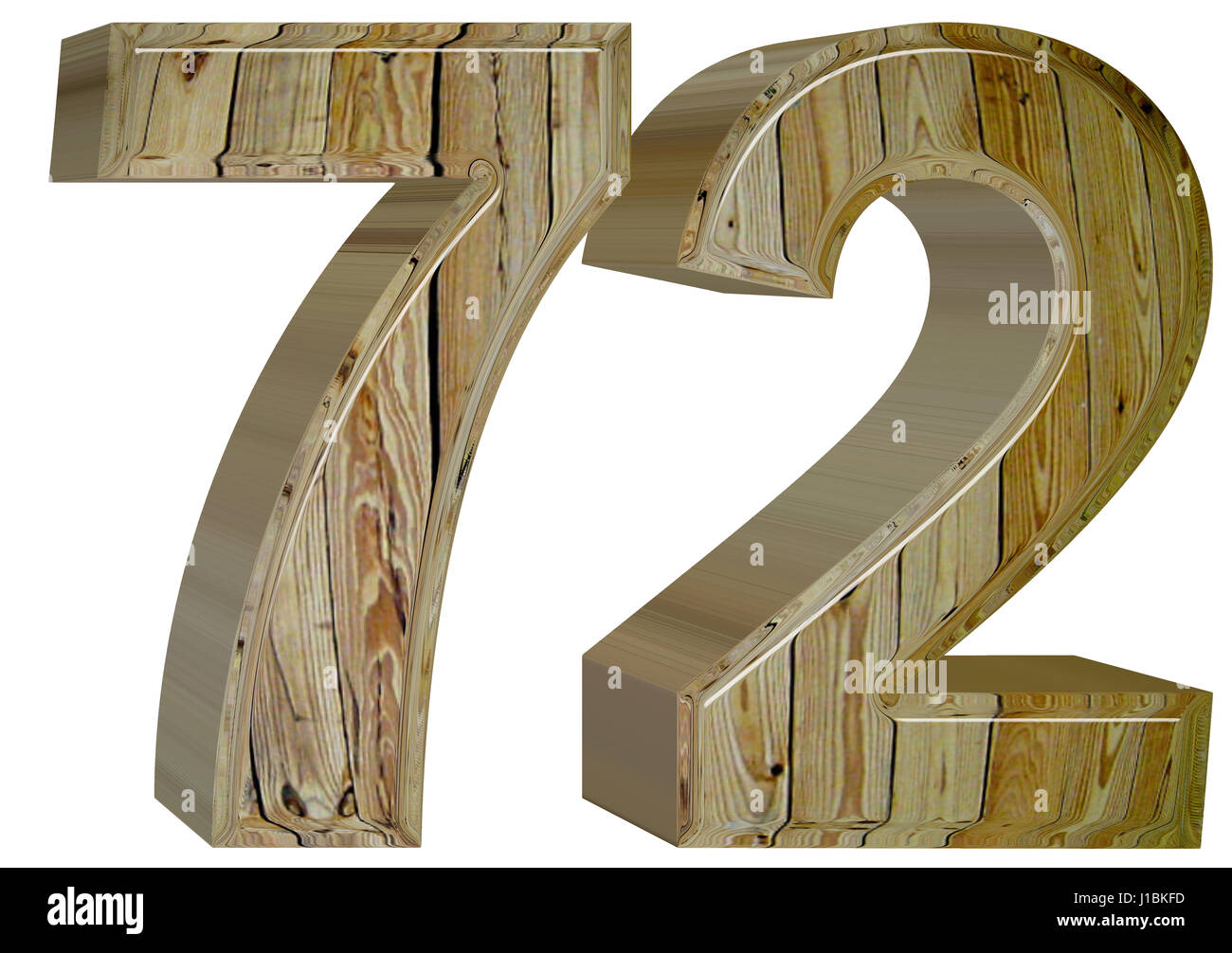 Numeral 72, seventy two, isolated on white background, 3d render Stock ...