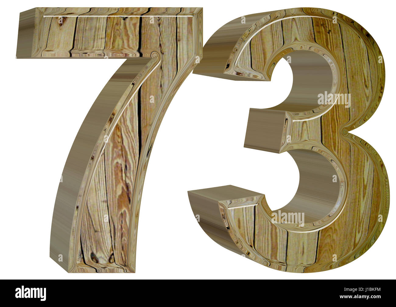 Numeral 73, seventy three, isolated on white background, 3d render ...