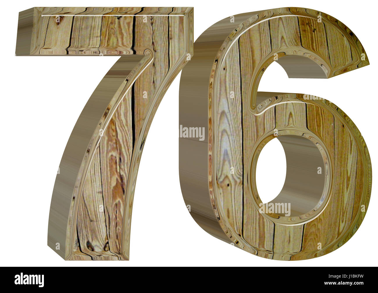 Numeral 76, seventy six,, isolated on white background, 3d render Stock ...