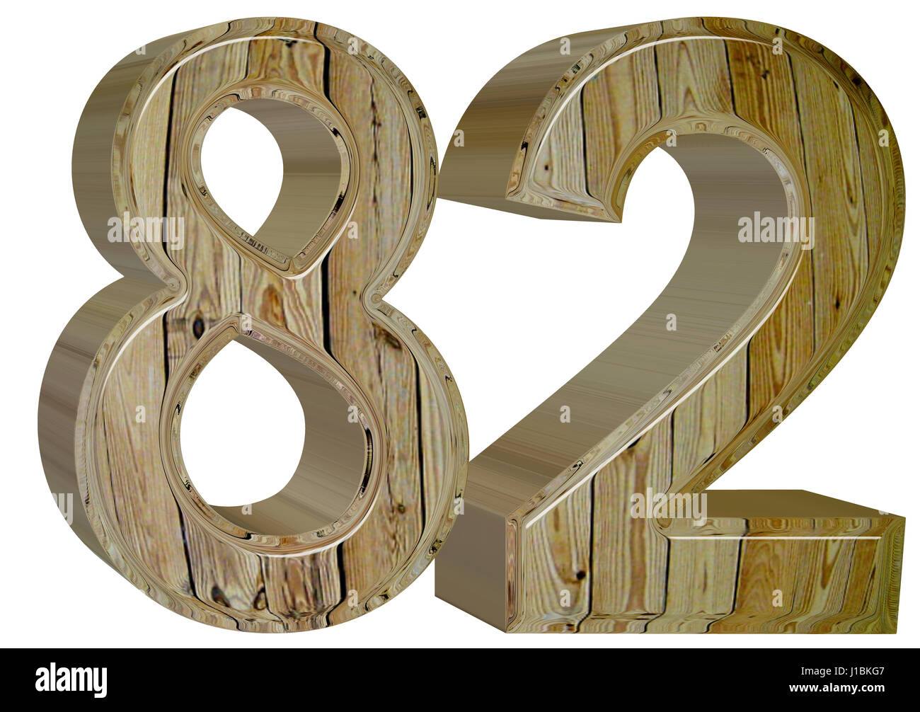 Numeral 82, eighty two, isolated on white background, 3d render Stock ...