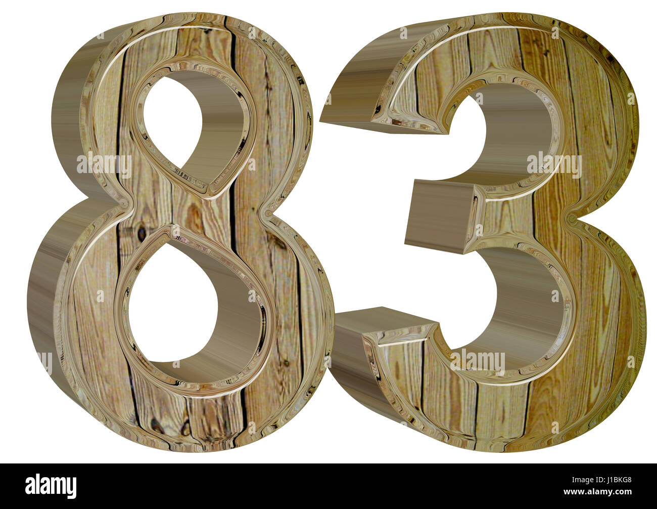 Numeral 83, eighty three, isolated on white background, 3d render Stock ...