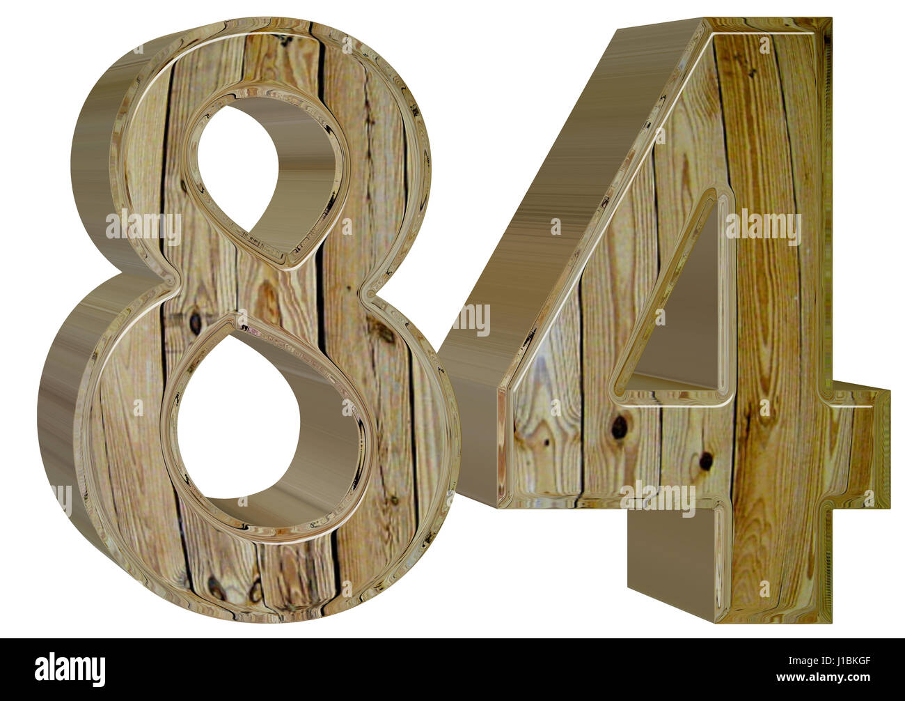 Numeral 84, eighty four, isolated on white background, 3d render Stock ...