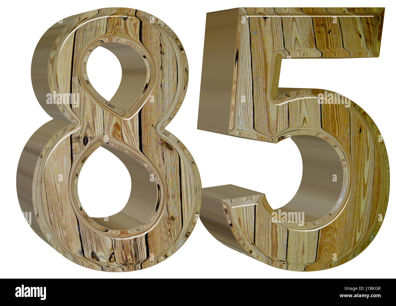 Numeral 85, eighty five, isolated on white background, 3d render Stock ...