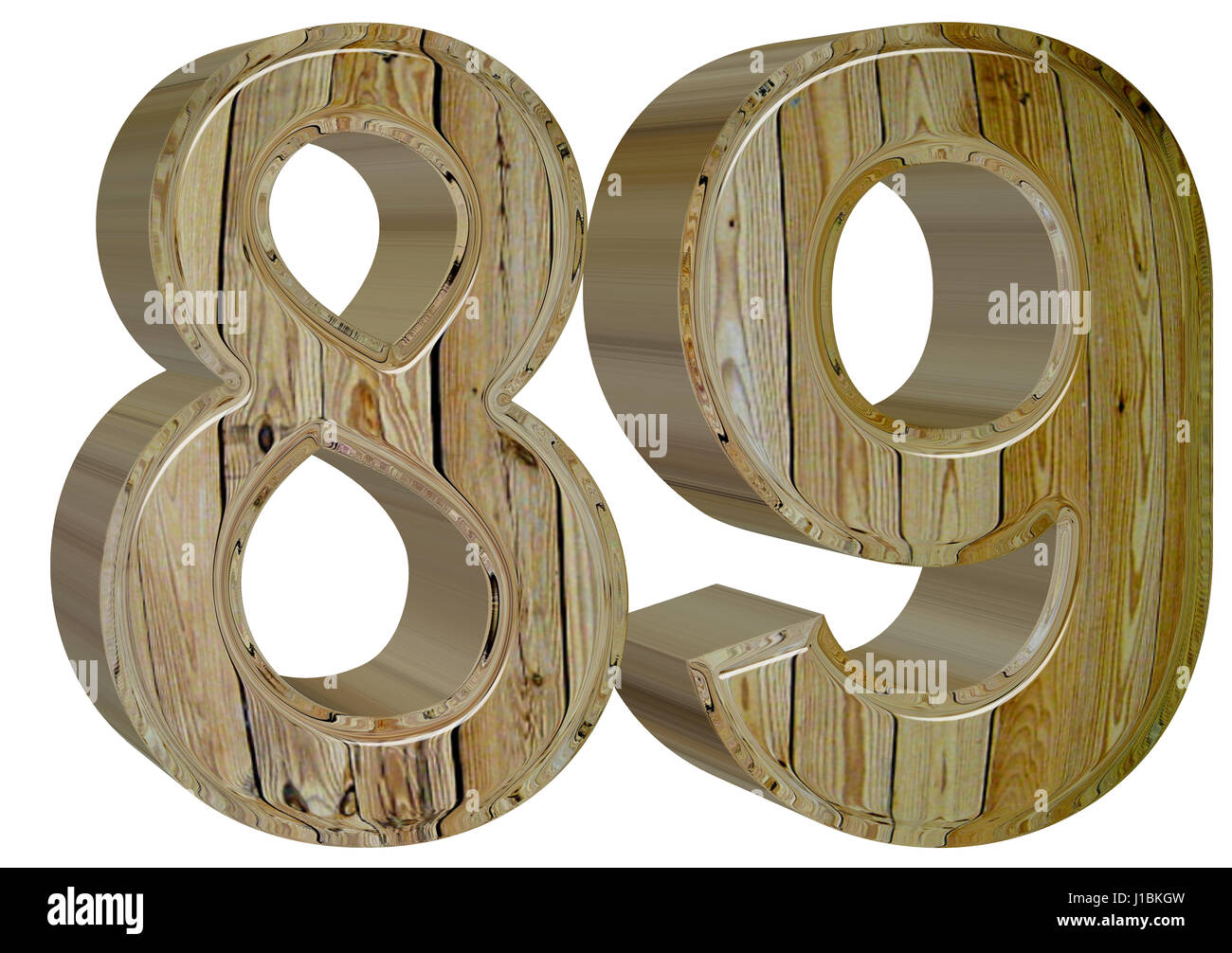 Numeral 89, eighty nine, isolated on white background, 3d render Stock ...