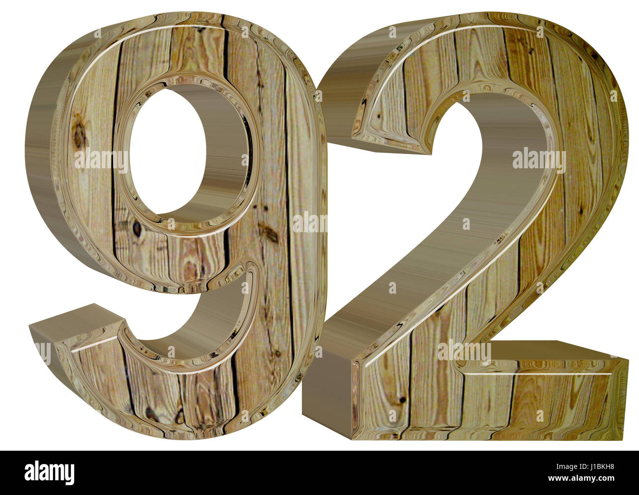 Numeral 92, ninety two, isolated on white background, 3d render Stock ...