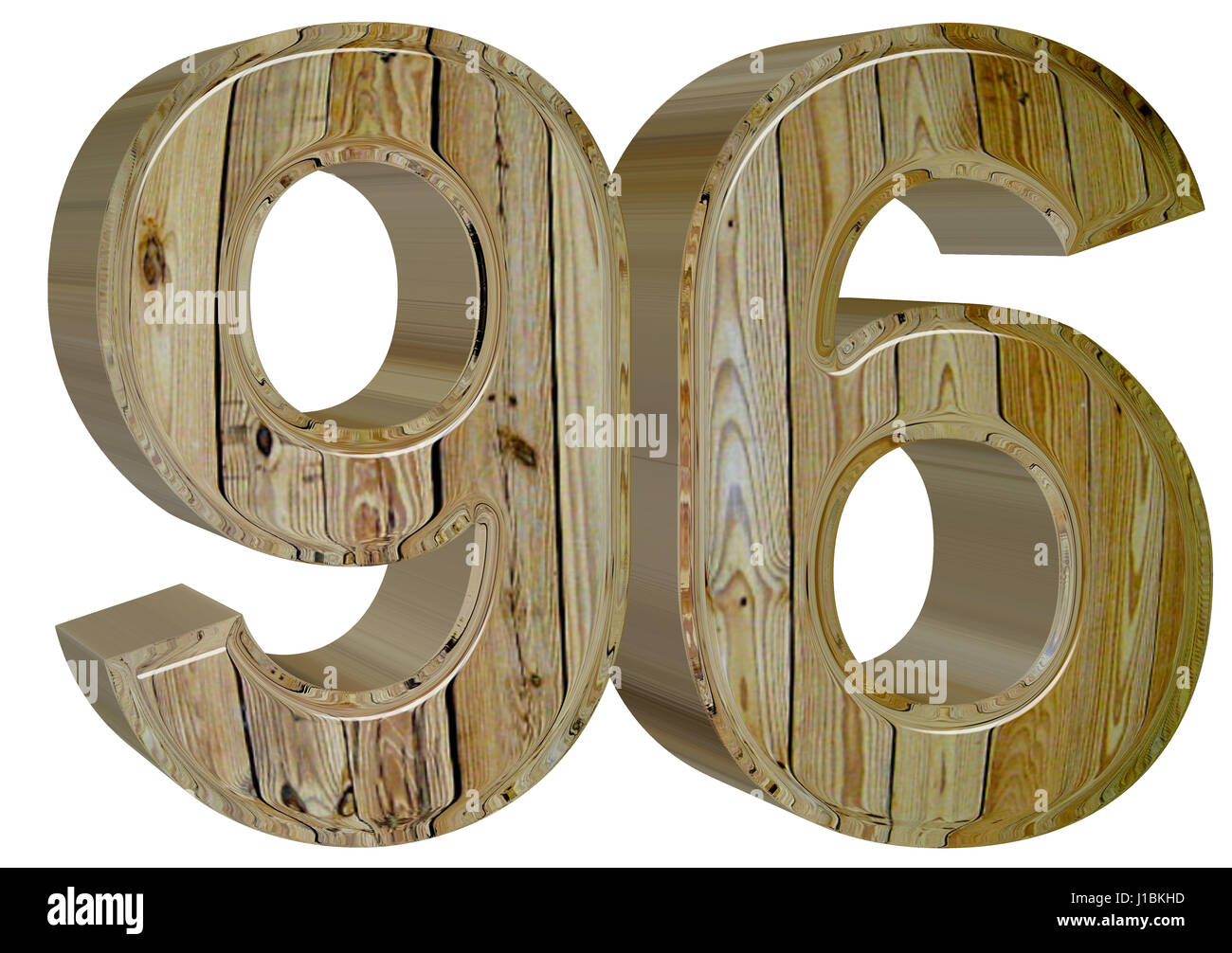 Numeral 96, ninety six, isolated on white background, 3d render Stock ...