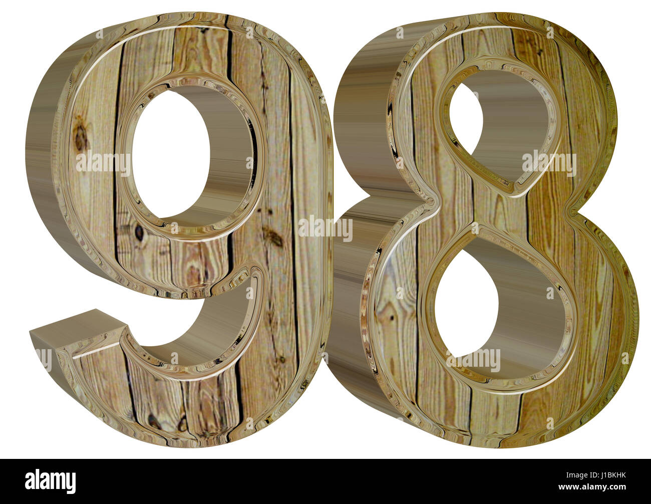 Numeral 98, ninety eight, isolated on white background, 3d render Stock ...
