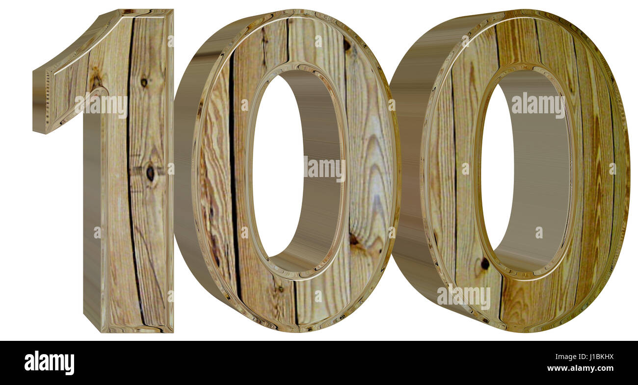 Numeral 100, one hundred, isolated on white background, 3d render Stock ...