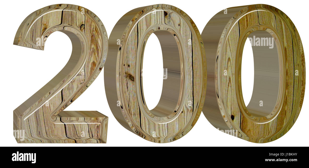 Numeral 200, two hundred, isolated on white background, 3d render Stock ...